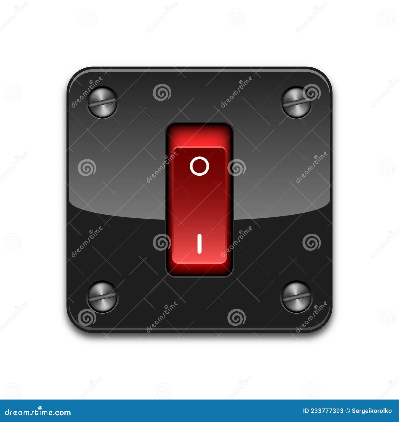 Vector power switch icon stock vector. Illustration of plastic - 233777393