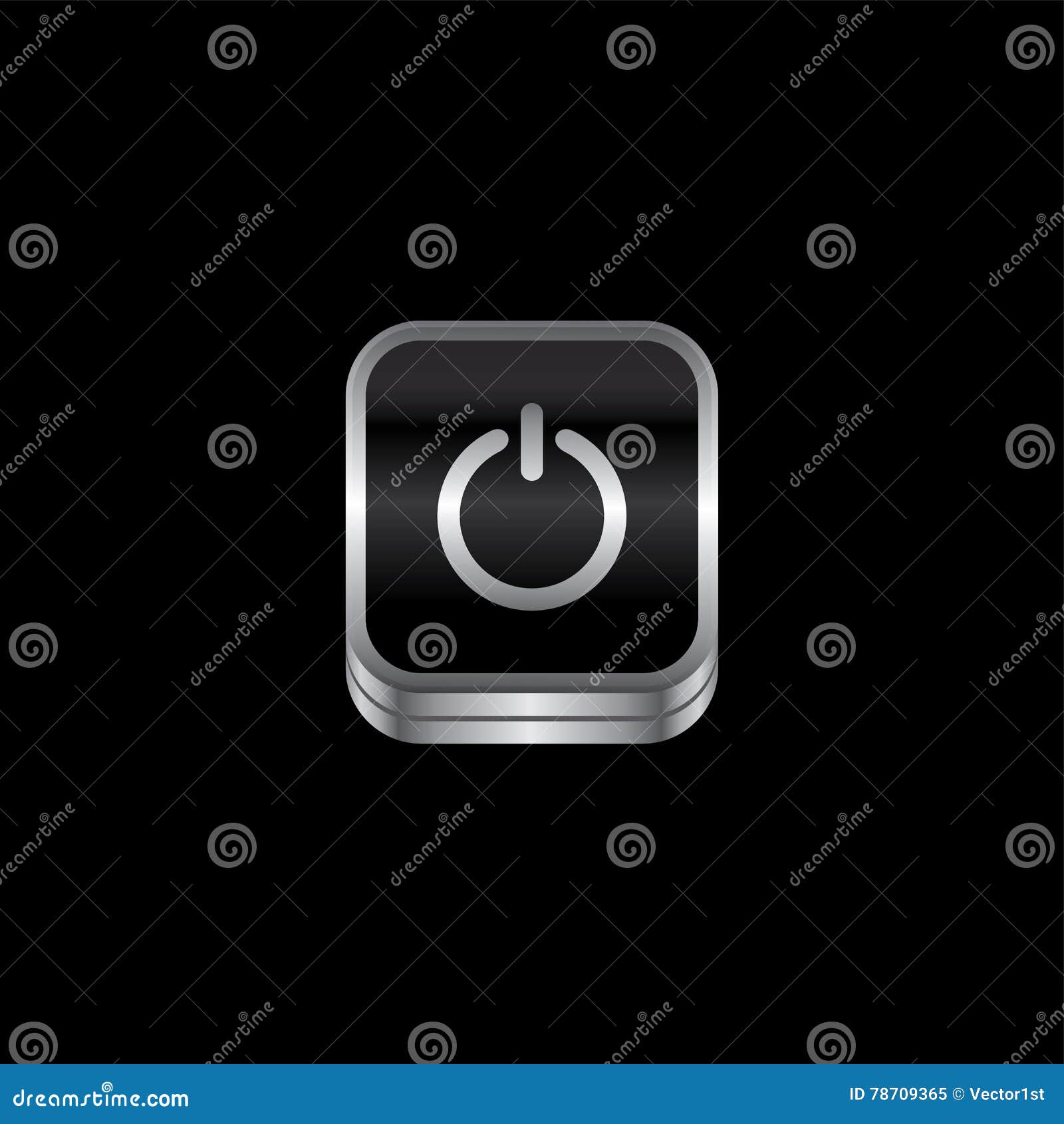 Power Switch Metal Plate Theme Icon Button Stock Vector - Illustration ...