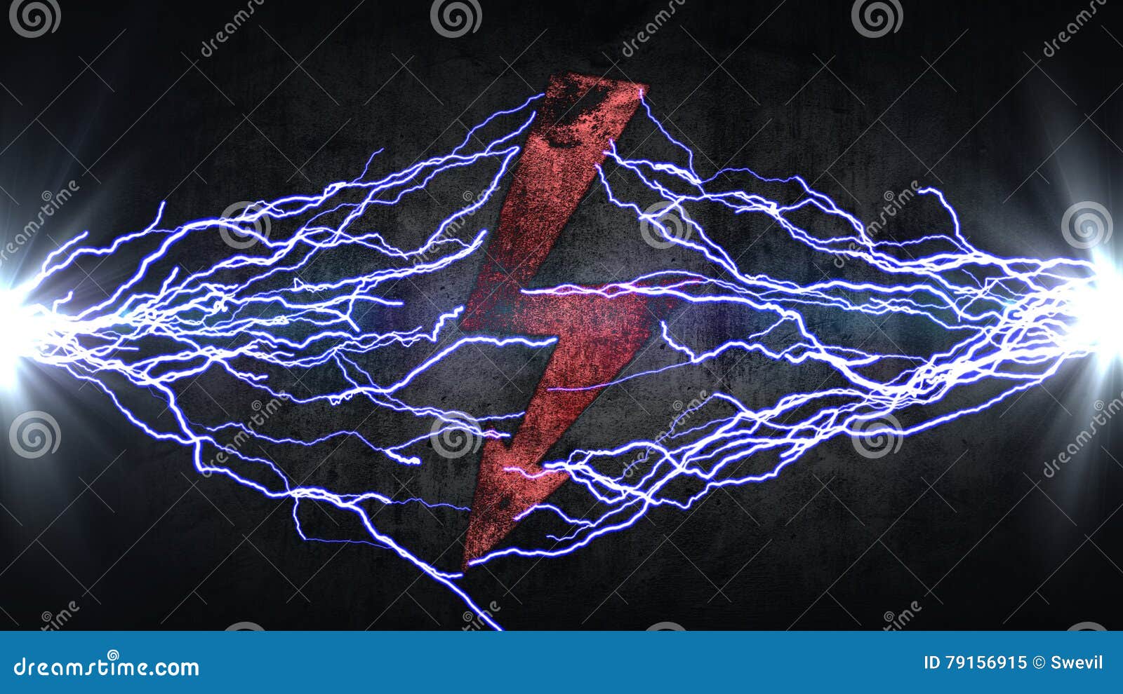 Power Symbol. Electrical Discharges in Sign Stock Illustration ...