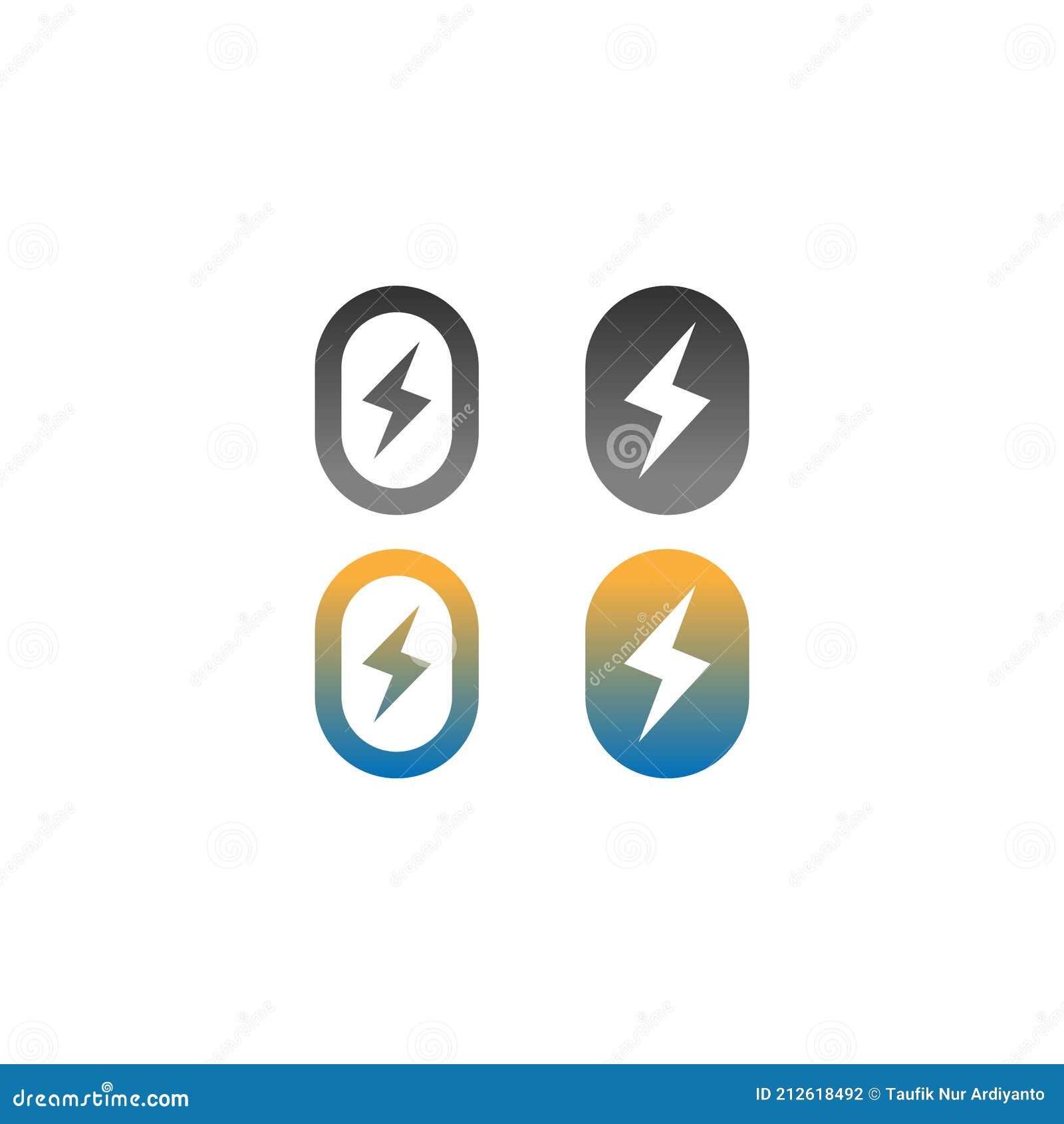 Power Symbol Lightning Icon Logo Design Vector Stock Vector ...