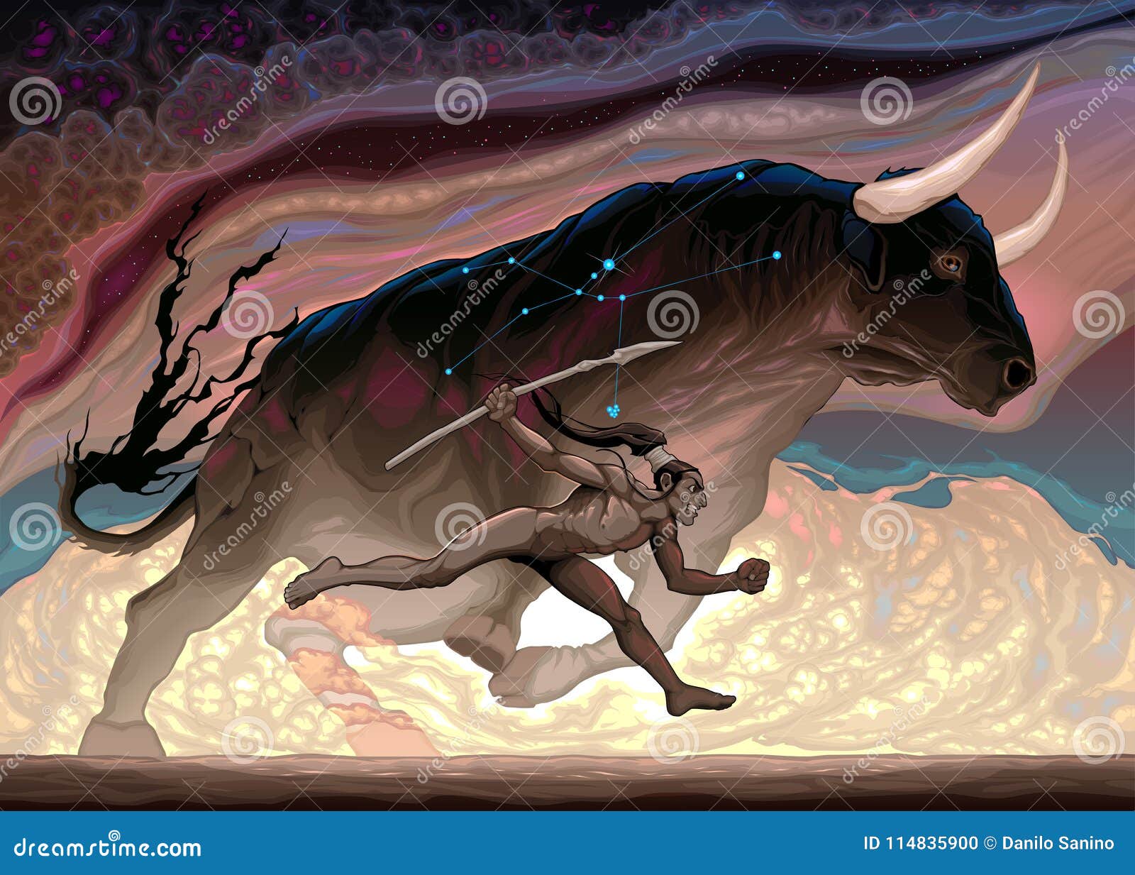 The power of Taurus stock vector. Illustration of universe - 114835900