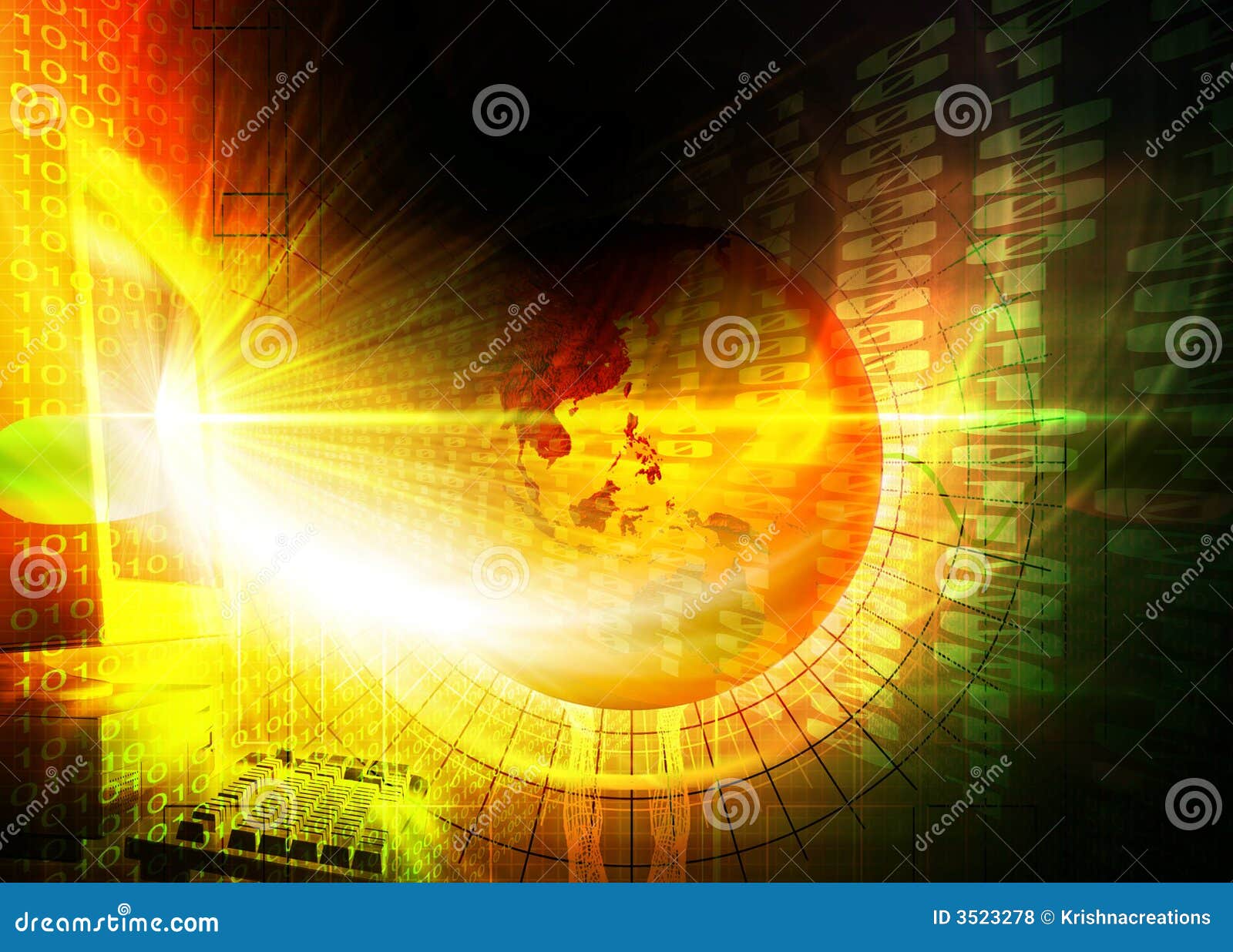 Power of technology stock illustration. Illustration of blue - 3523278