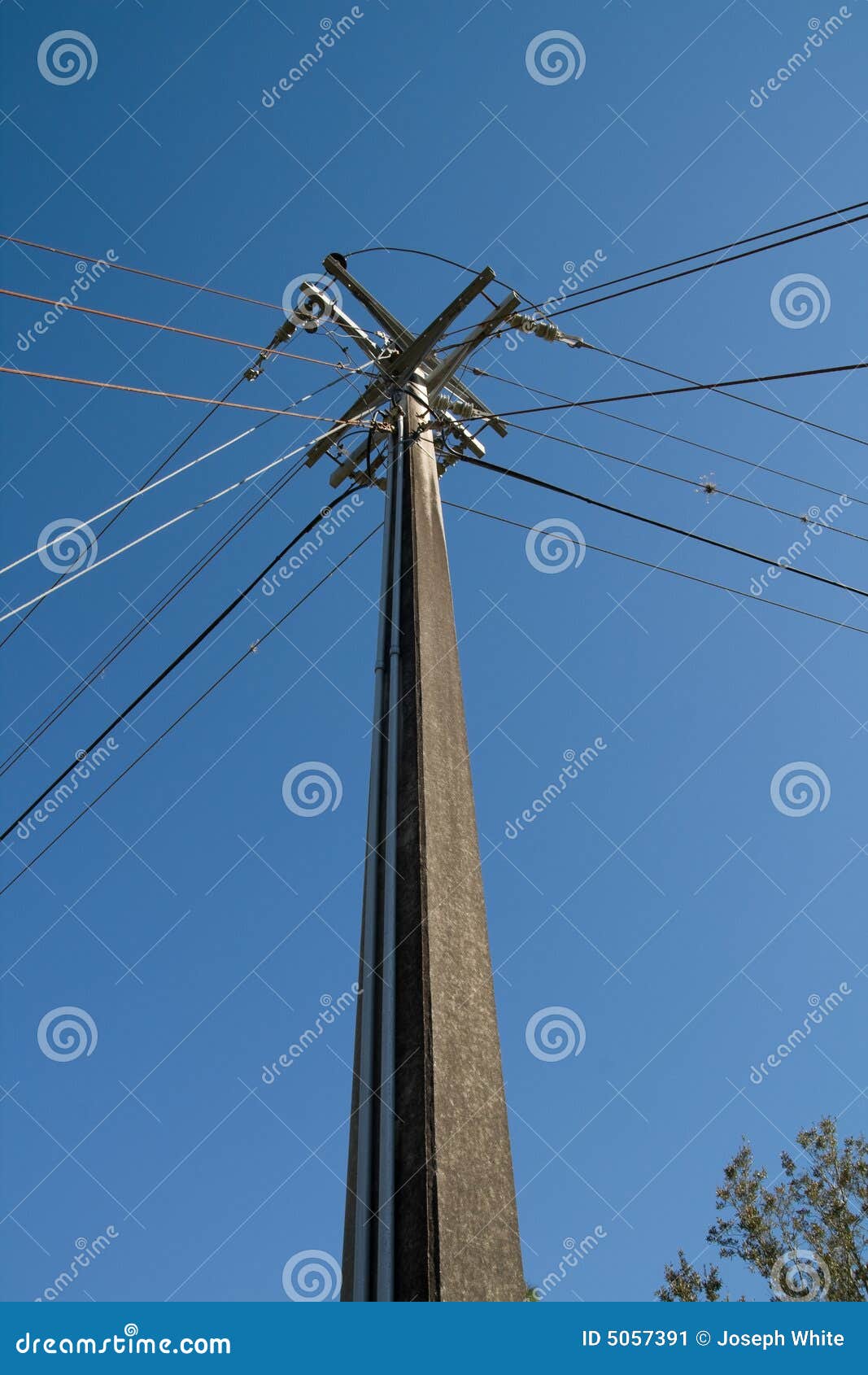 Power and Telephone Pole Intersection Stock Image - Image of pole ...