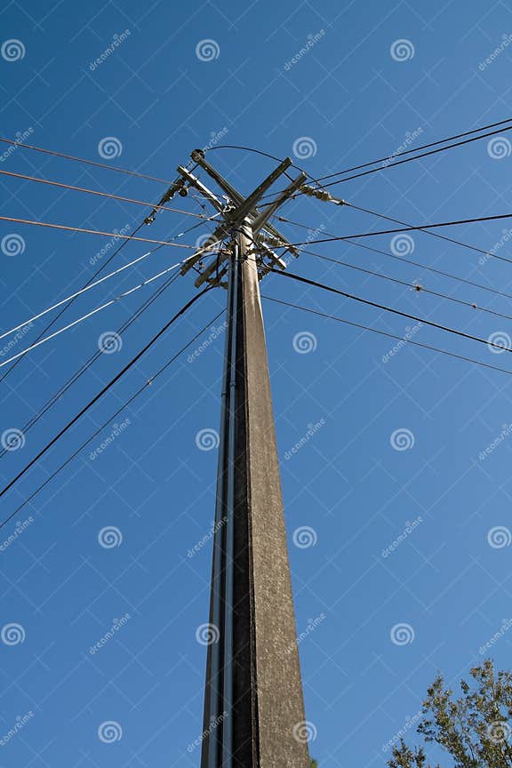 Power and Telephone Pole Intersection Stock Image - Image of pole ...