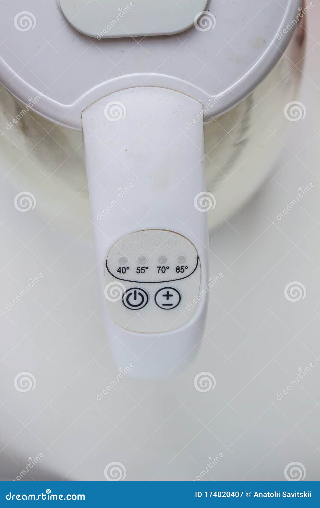 The Power and Temperature Button on the Electric Kettle is White ...