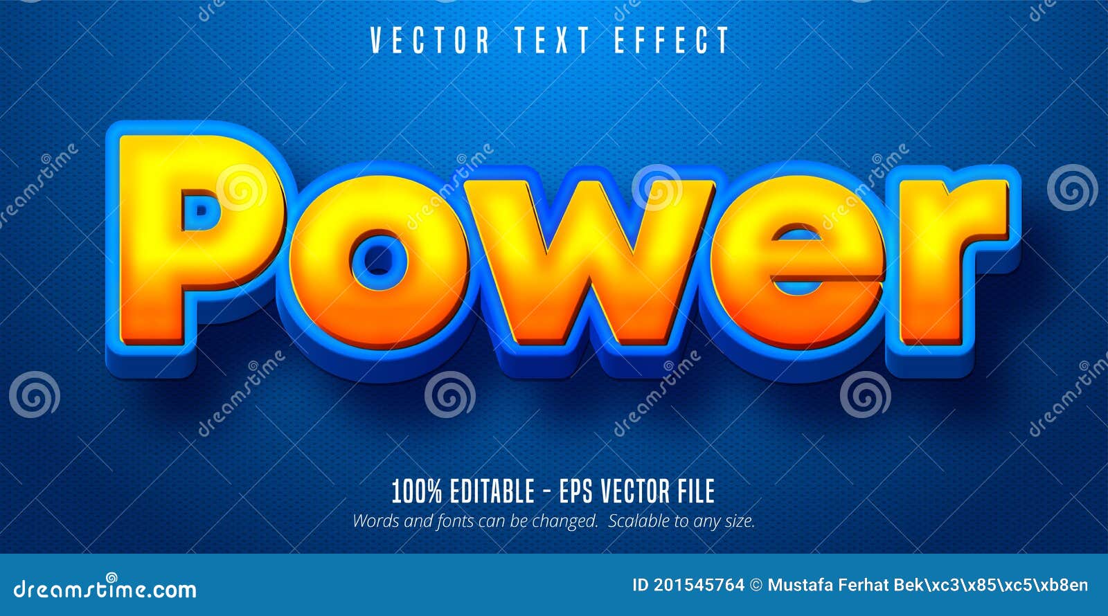 Power Text, Cartoon Style Editable Text Effect Stock Vector ...