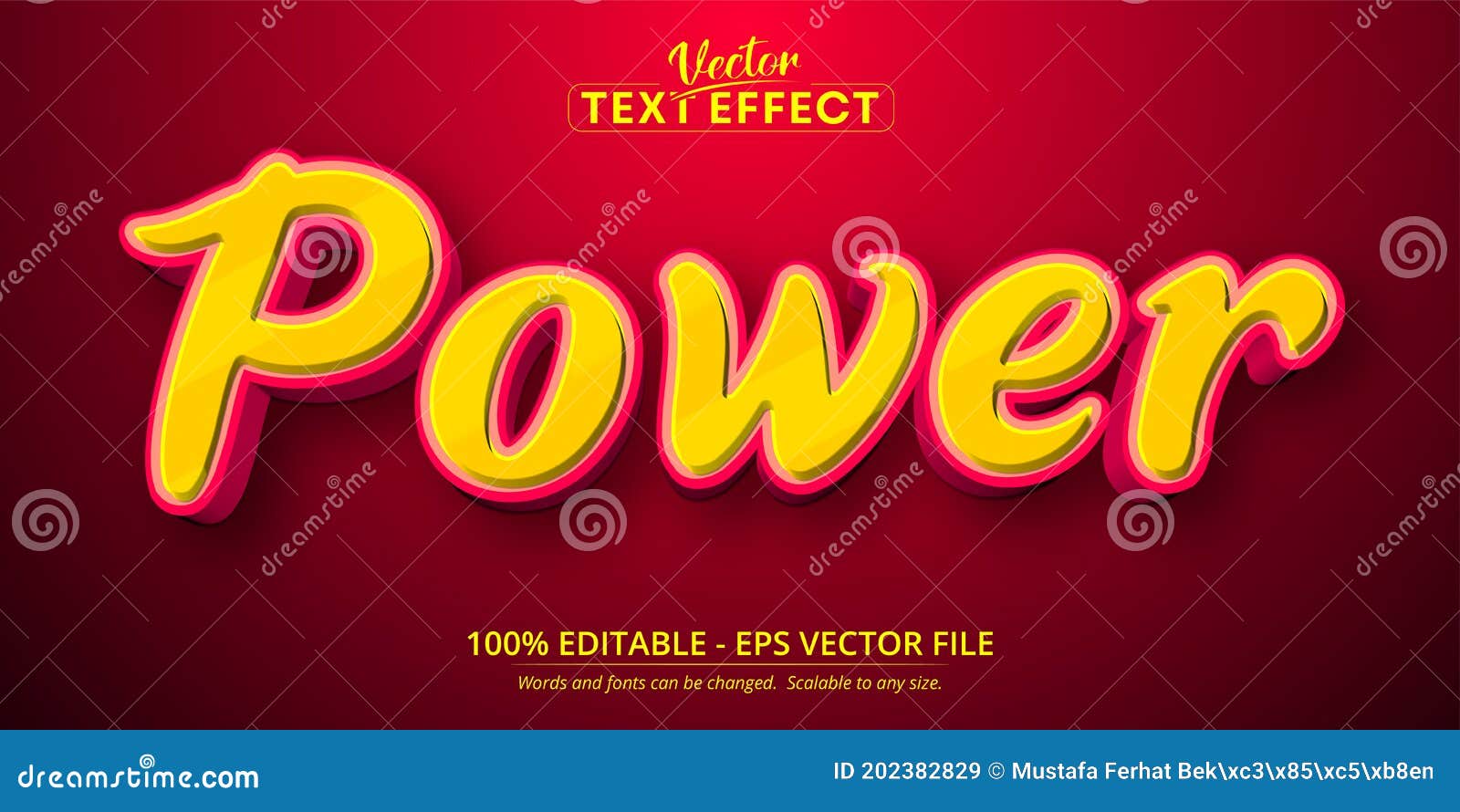 Power Text, Cartoon Style Editable Text Effect Stock Vector ...