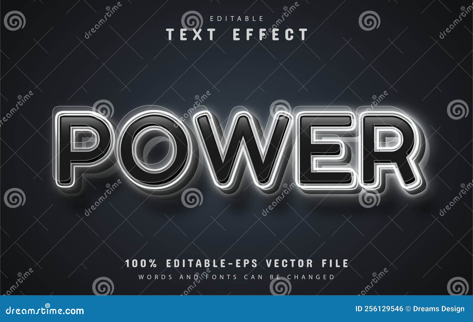 Power Text, 3d Editable Text Effect Stock Vector - Illustration of ...