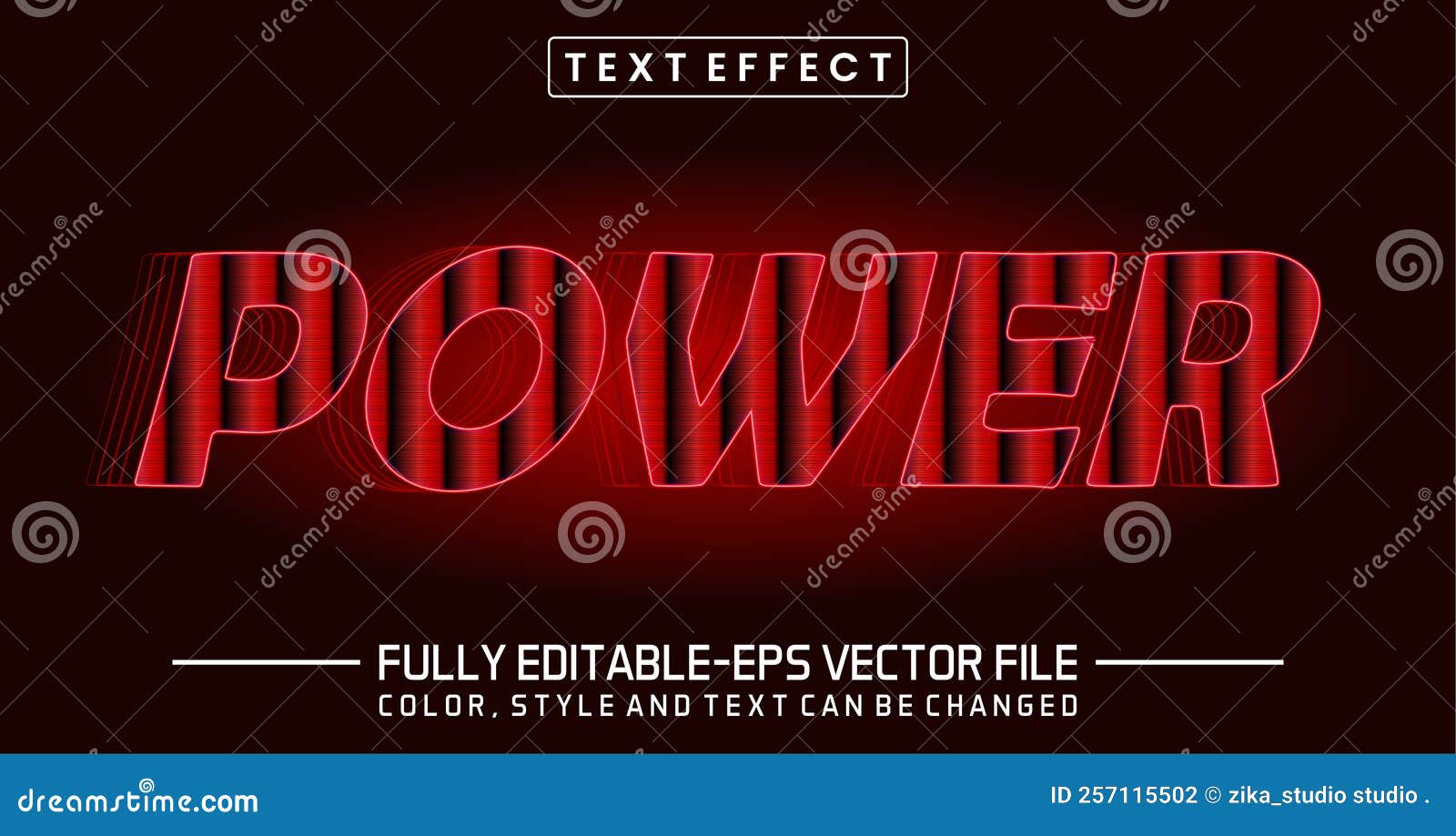 Power Text Editable Style Effect Stock Vector - Illustration of ...