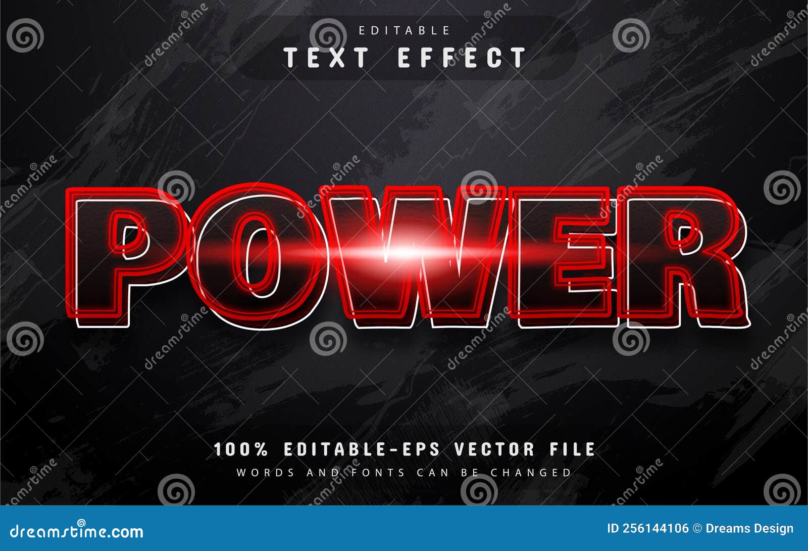 Power text effect editable stock vector. Illustration of letter - 256144106