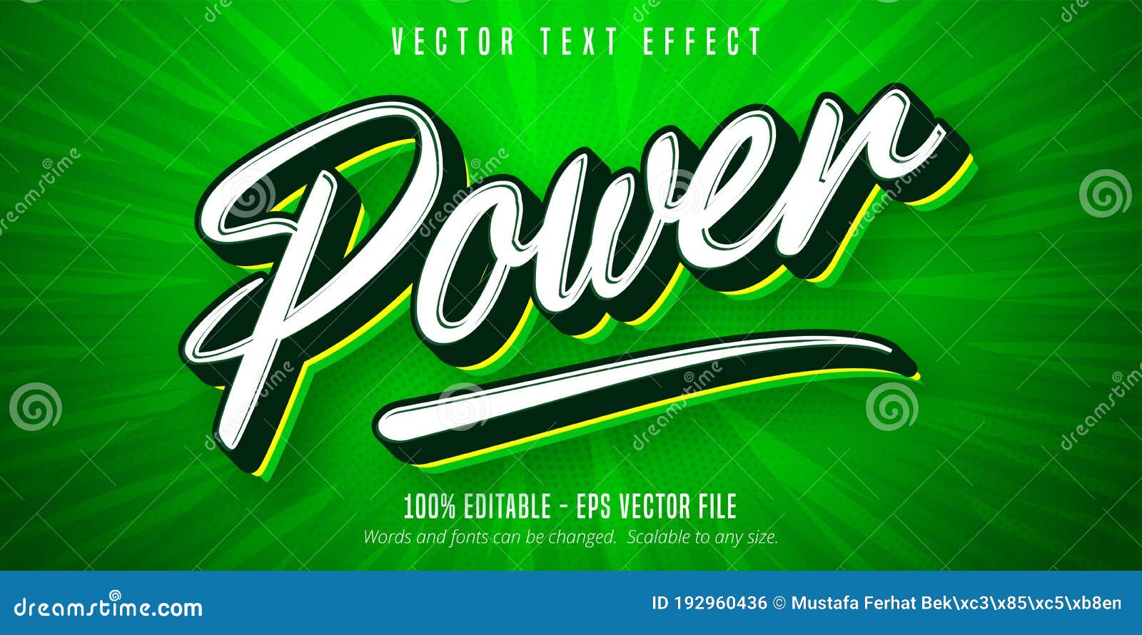 Power Text, Pop Art Style Editable Text Effect Stock Vector ...