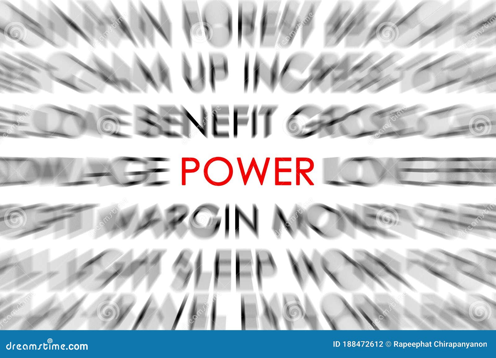 Power Text with Zoom Blur Text Background Stock Illustration ...