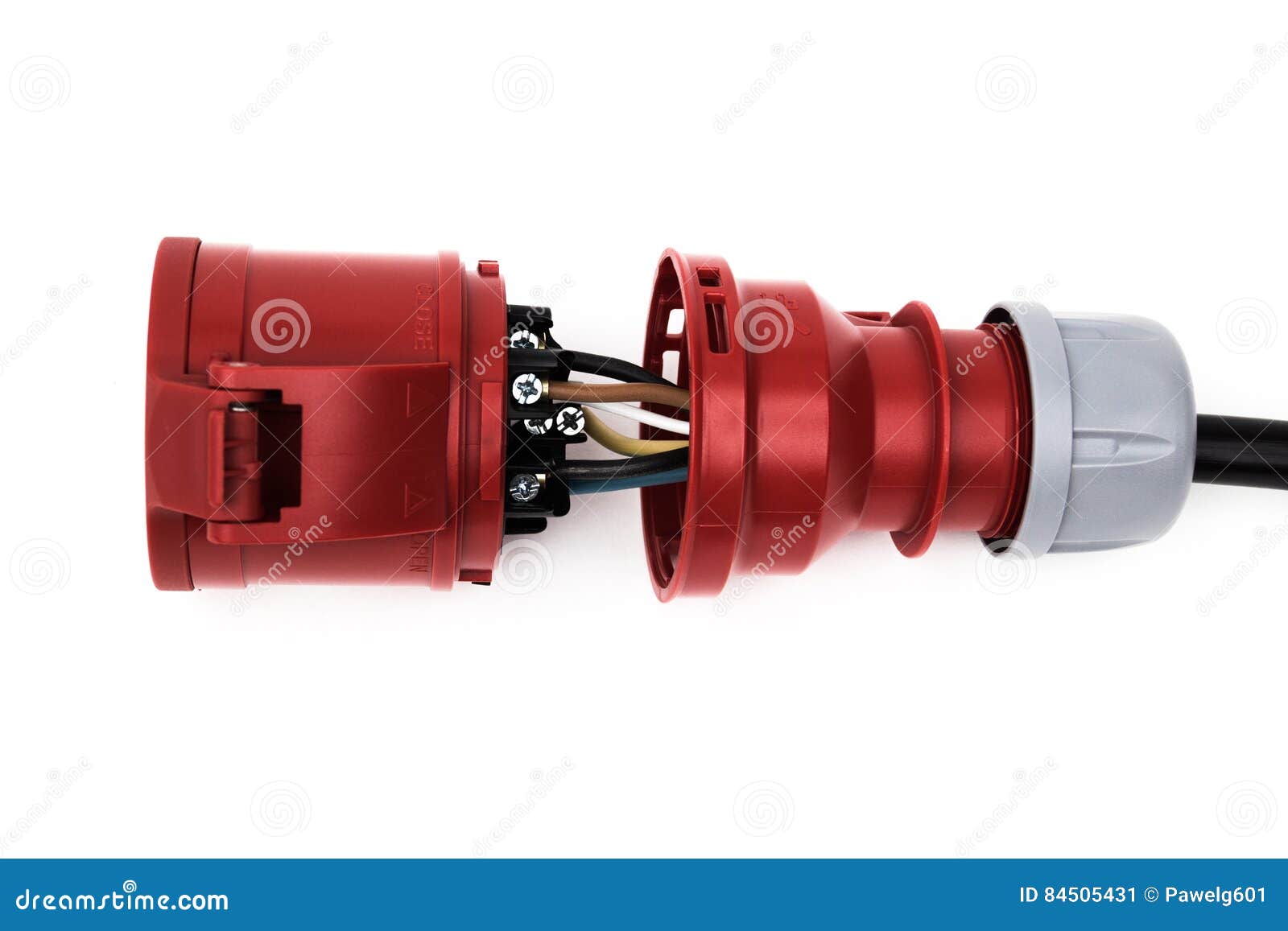 The Power Three-phase Socket Stock Image - Image of plastic, electrical ...