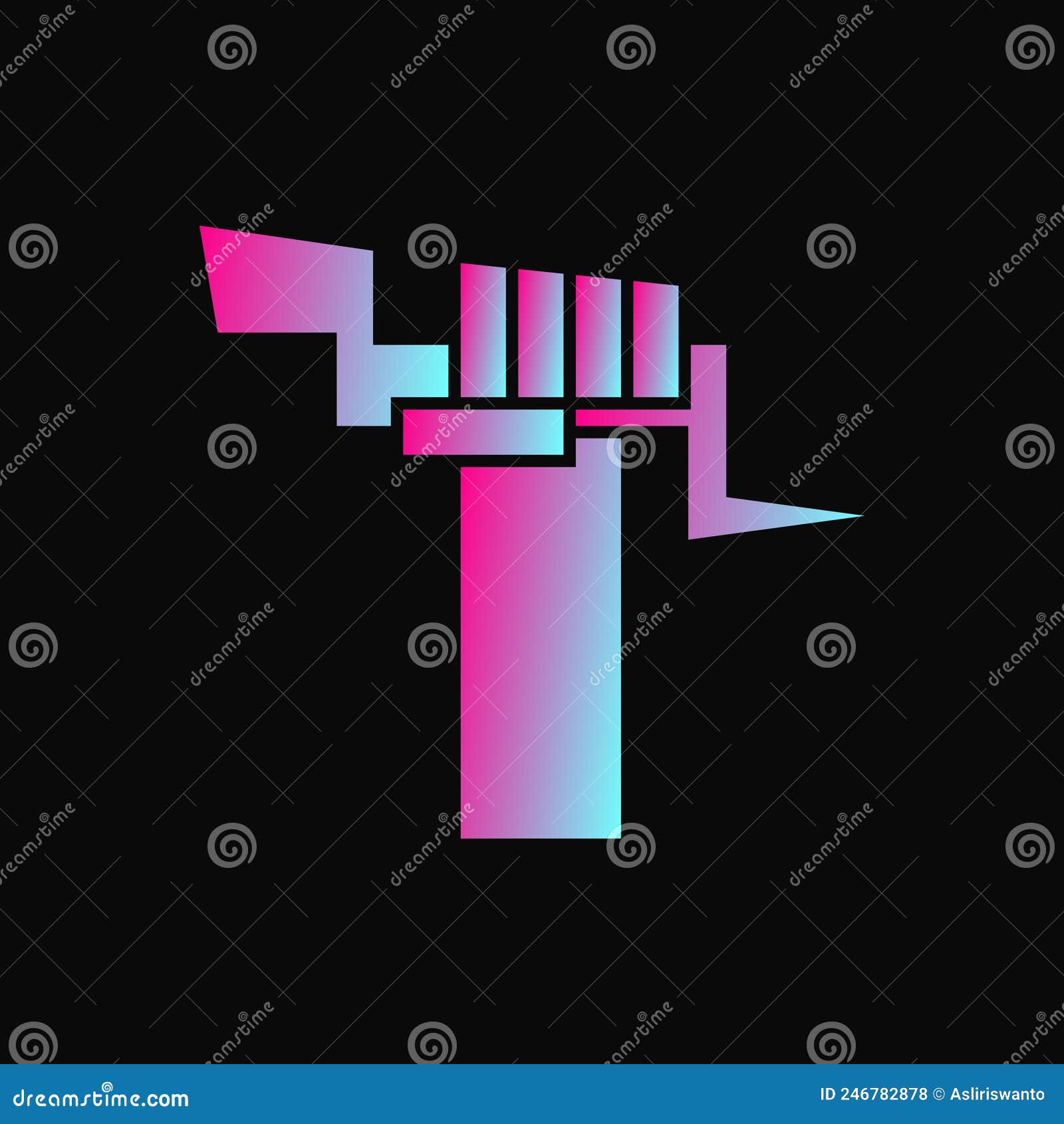 Hand Clenched and Lightning Logo Concept. Catching Lightning Stock ...