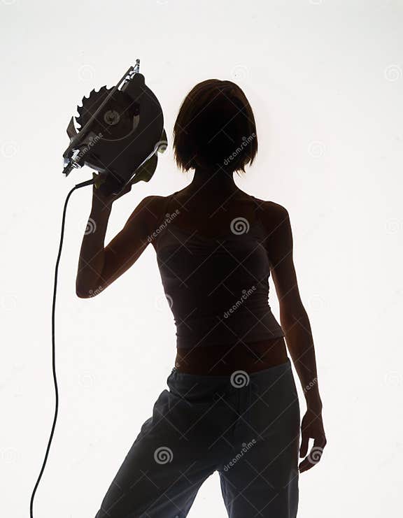 Power tool babe stock image. Image of beauty, powerful, tool - 41009