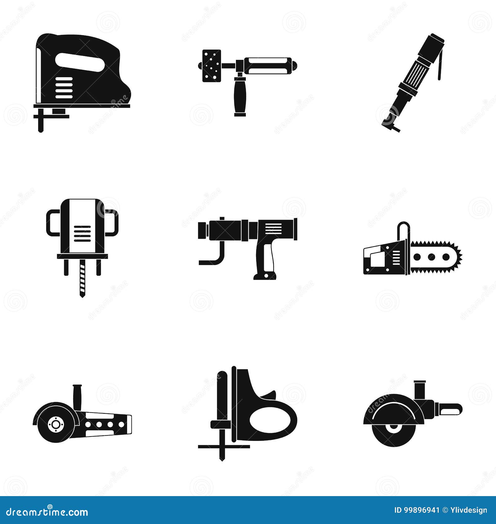 Power Tool Icon Set, Simple Style Stock Vector - Illustration of dryer ...