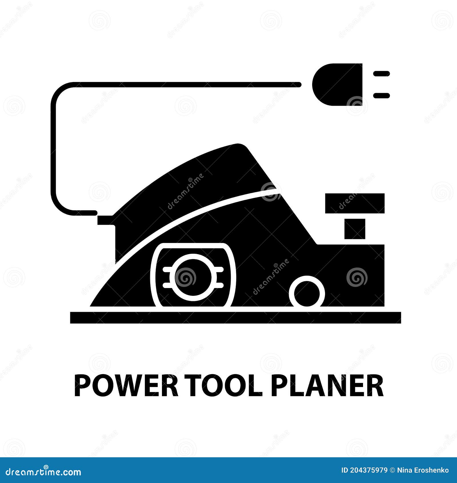 Power Tool Planer Icon, Black Vector Sign with Editable Strokes ...