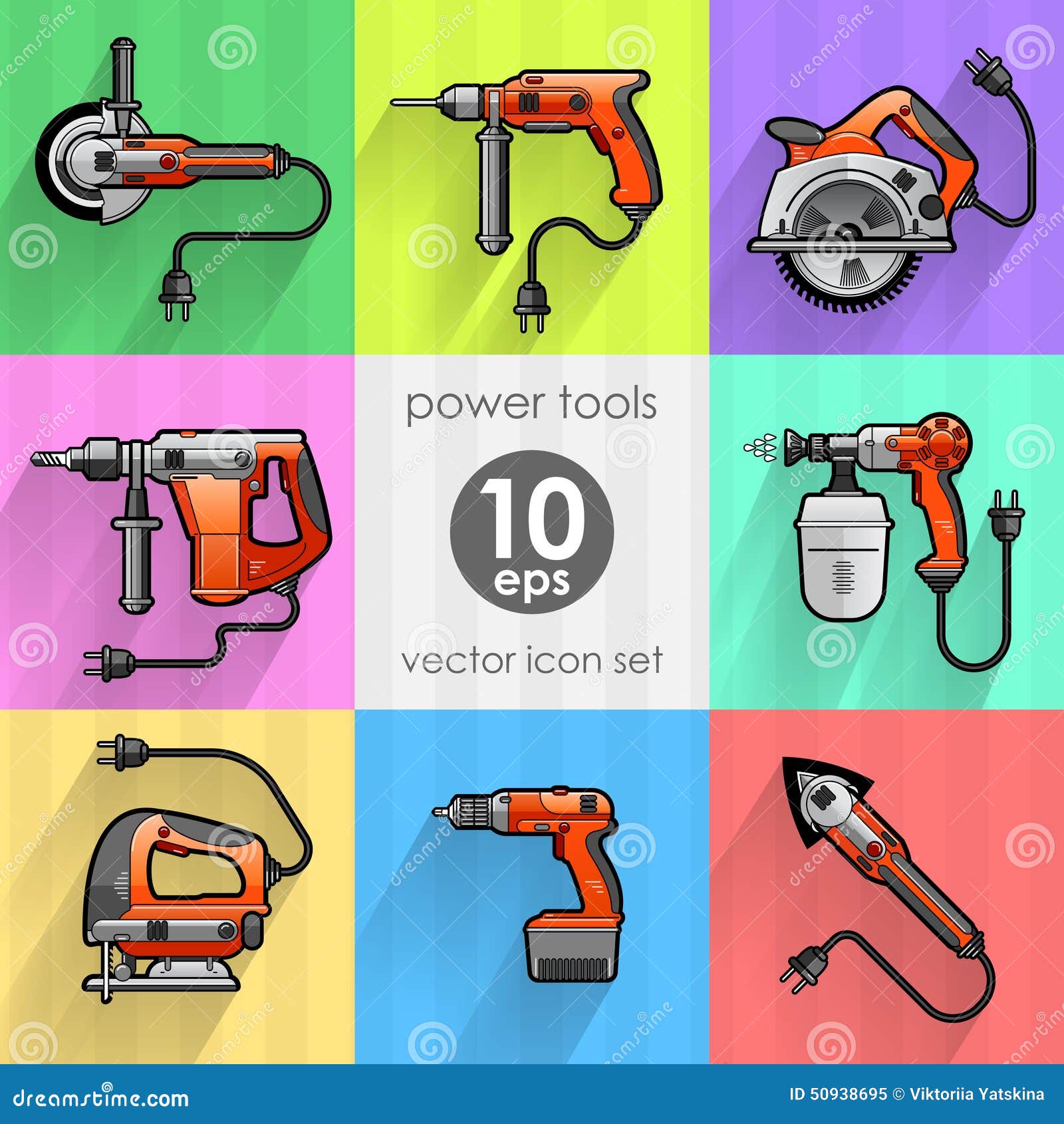 Power Tool Set. Vector Illustration Stock Vector - Illustration of ...