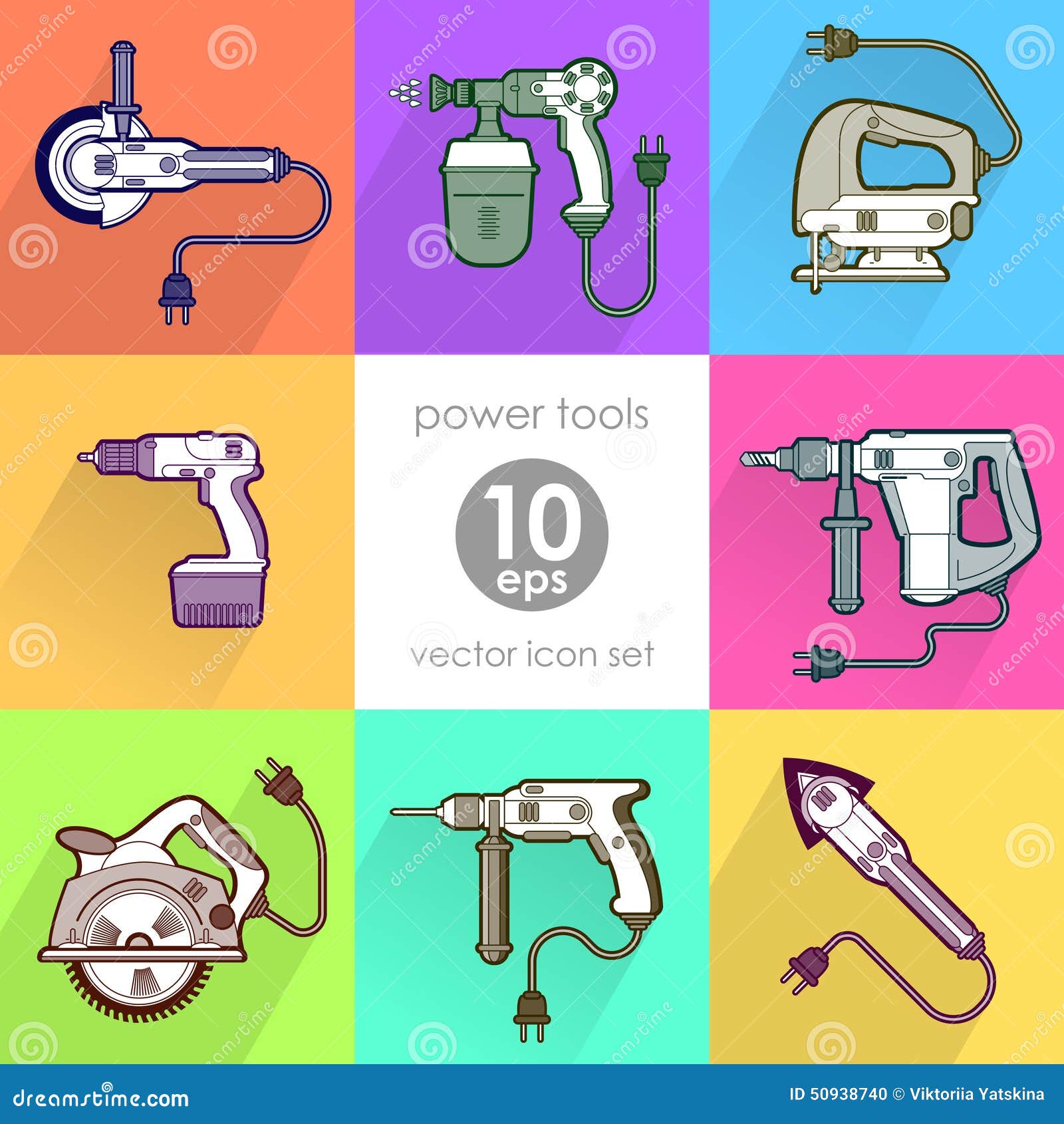 Power Tool Set. Vector Illustration Stock Vector - Illustration of ...
