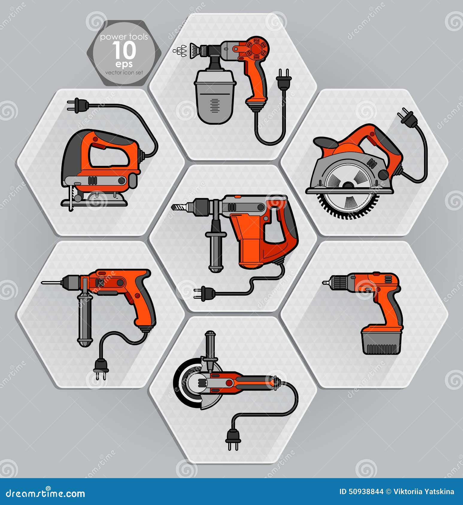 Power Tool Set. Vector Illustration Stock Vector - Illustration of ...