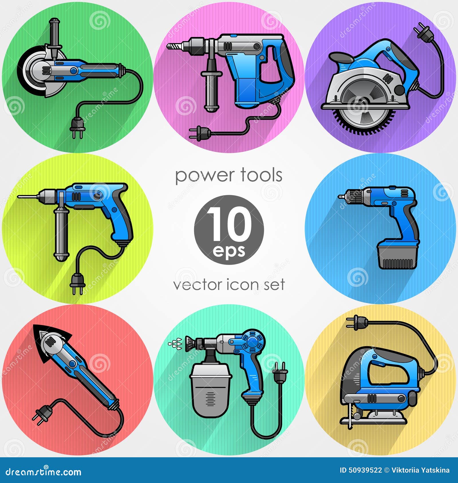 Power Tool Set. Vector Illustration Stock Vector - Illustration of ...