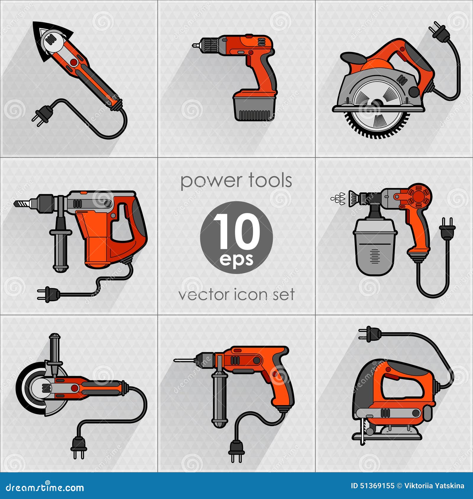 Power Tool Set. Vector Illustration Stock Vector - Illustration of ...
