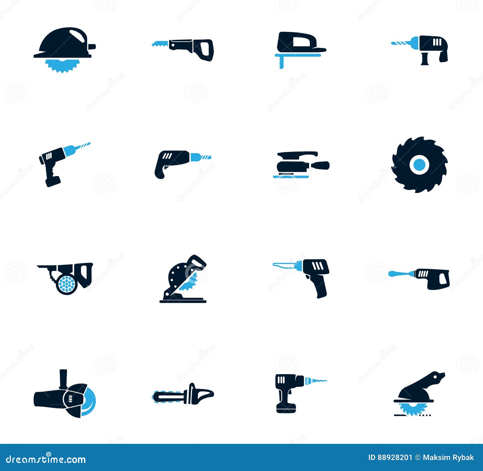 Power tools icons set stock illustration. Illustration of electric ...