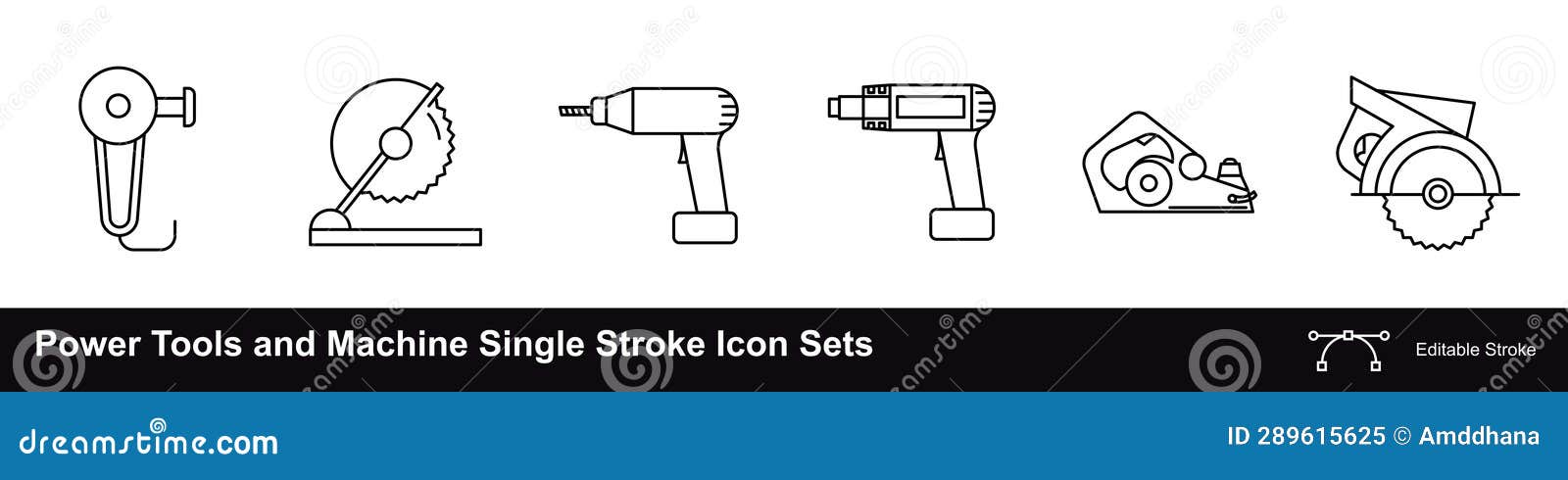 Power Tools and Machines Home and Commercial Easy To Use Icon Set Stock ...