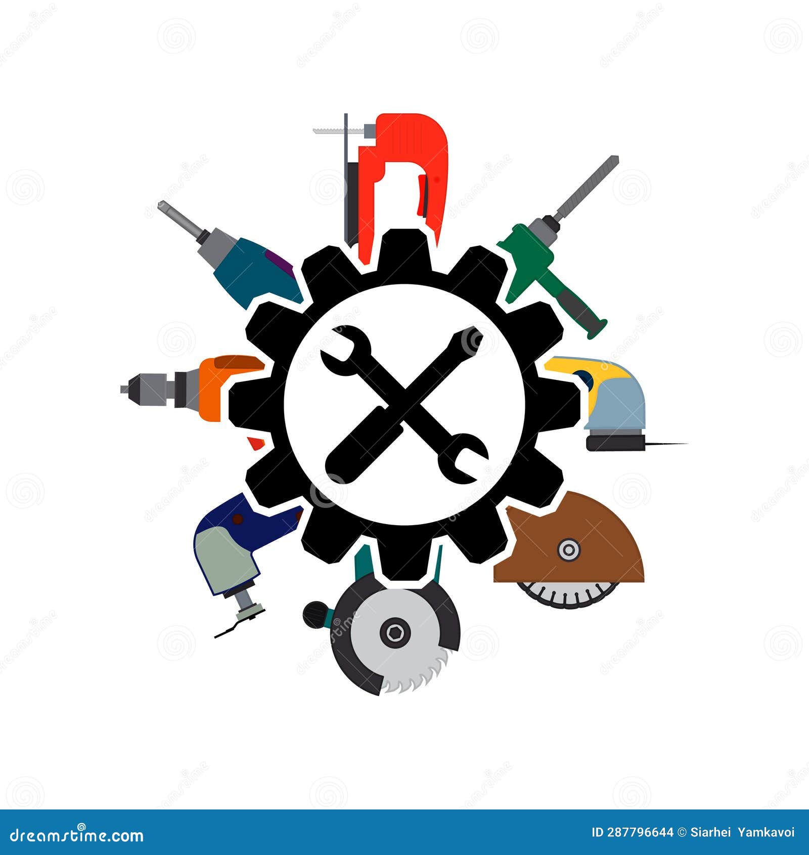 Power Tools Repair Services. Set of Power Tools with Repair Icon Stock ...