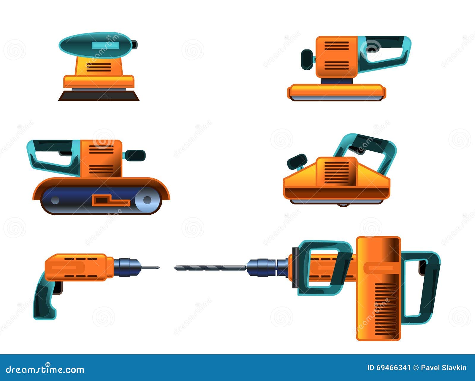 Power tools set stock vector. Illustration of silhouette - 69466341