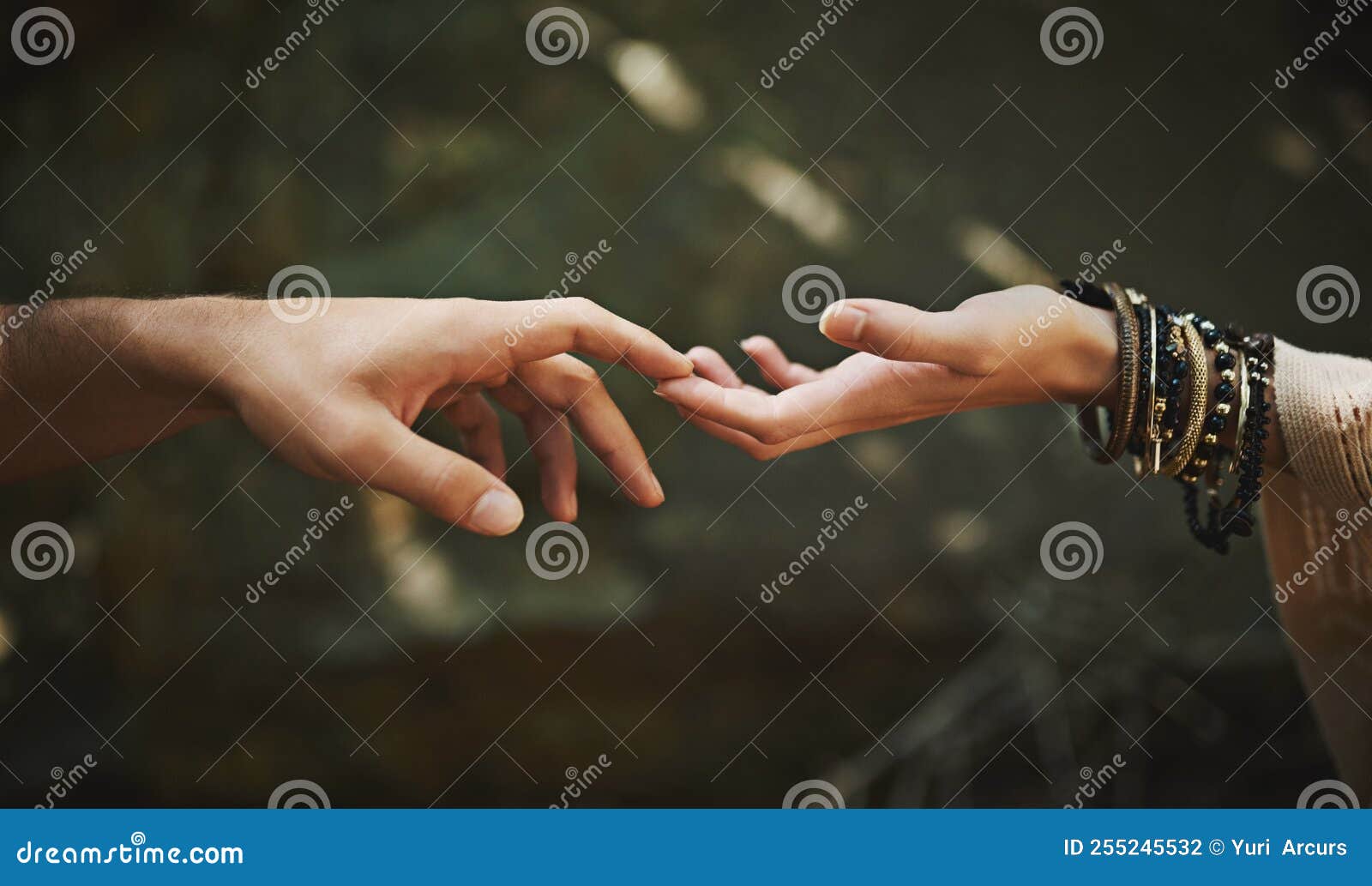 The Power of Touch. a Couple Touching Each Others Fingers. Stock Photo ...