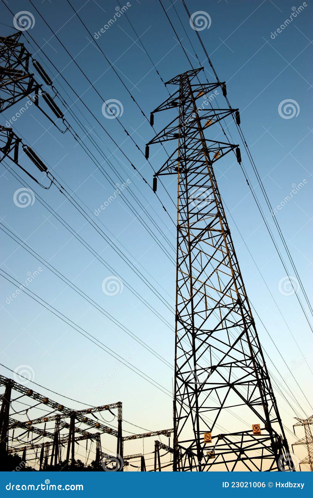 Power tower stock photo. Image of cabling, resource, current - 23021006
