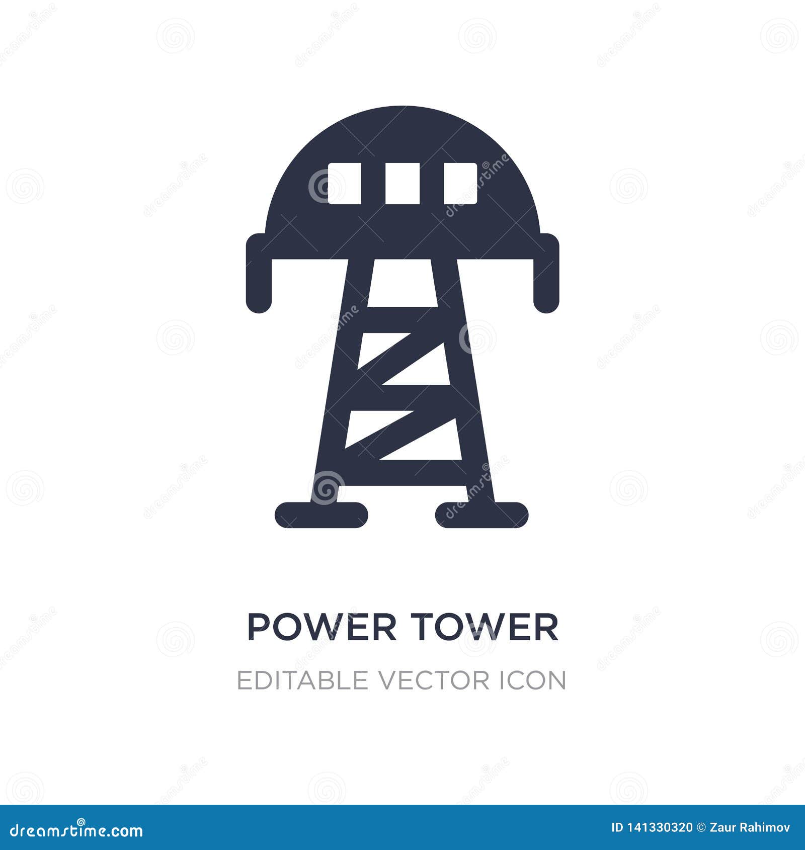 Power Tower Icon on White Background. Simple Element Illustration from ...