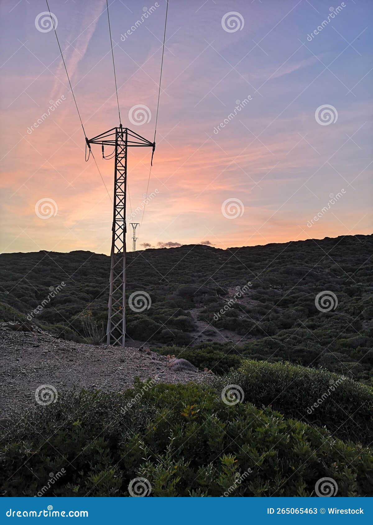 Power Tower in a Rural Area Stock Image - Image of tower, outdoor ...