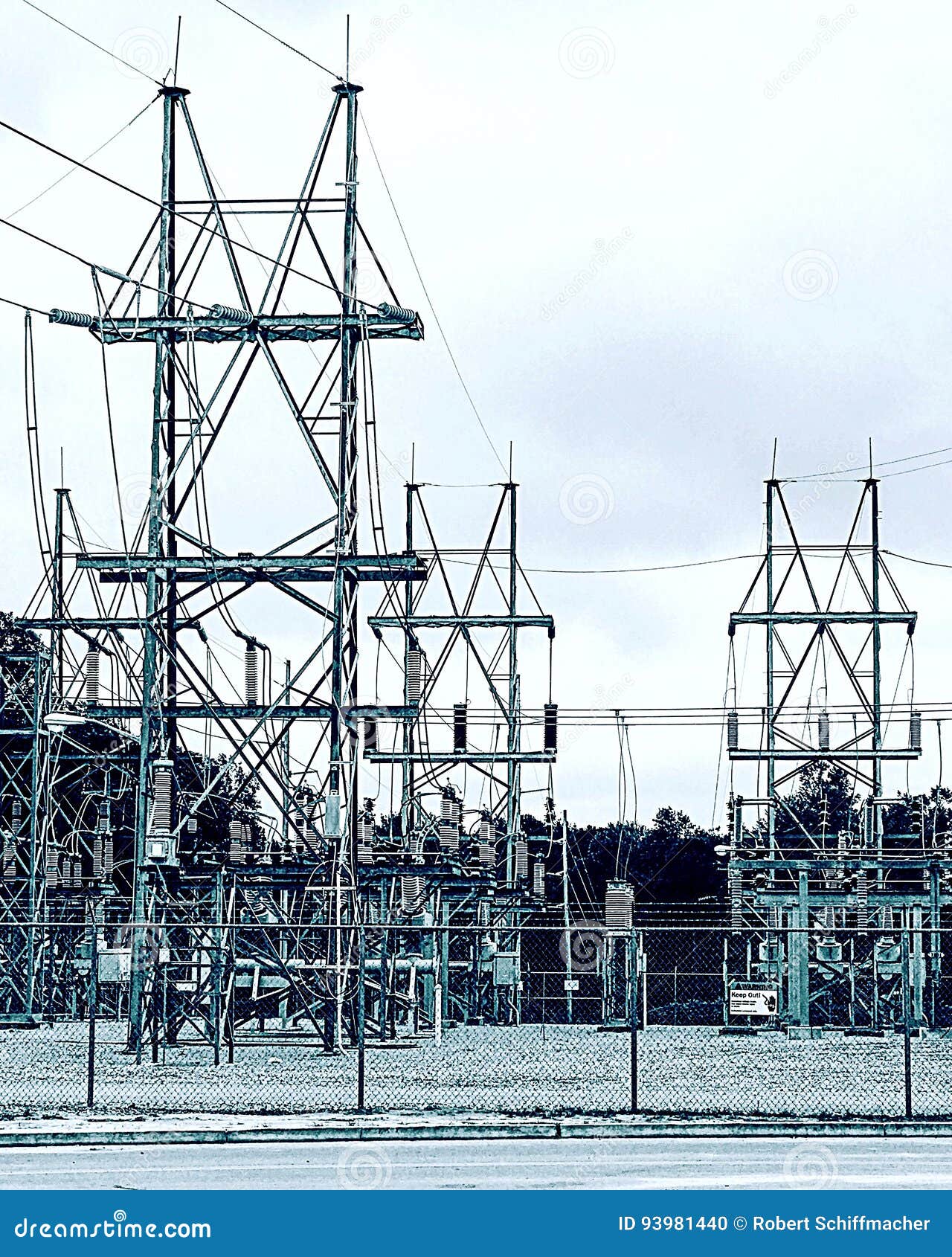 Power towers stock photo. Image of electric, towers, blackandwhite ...