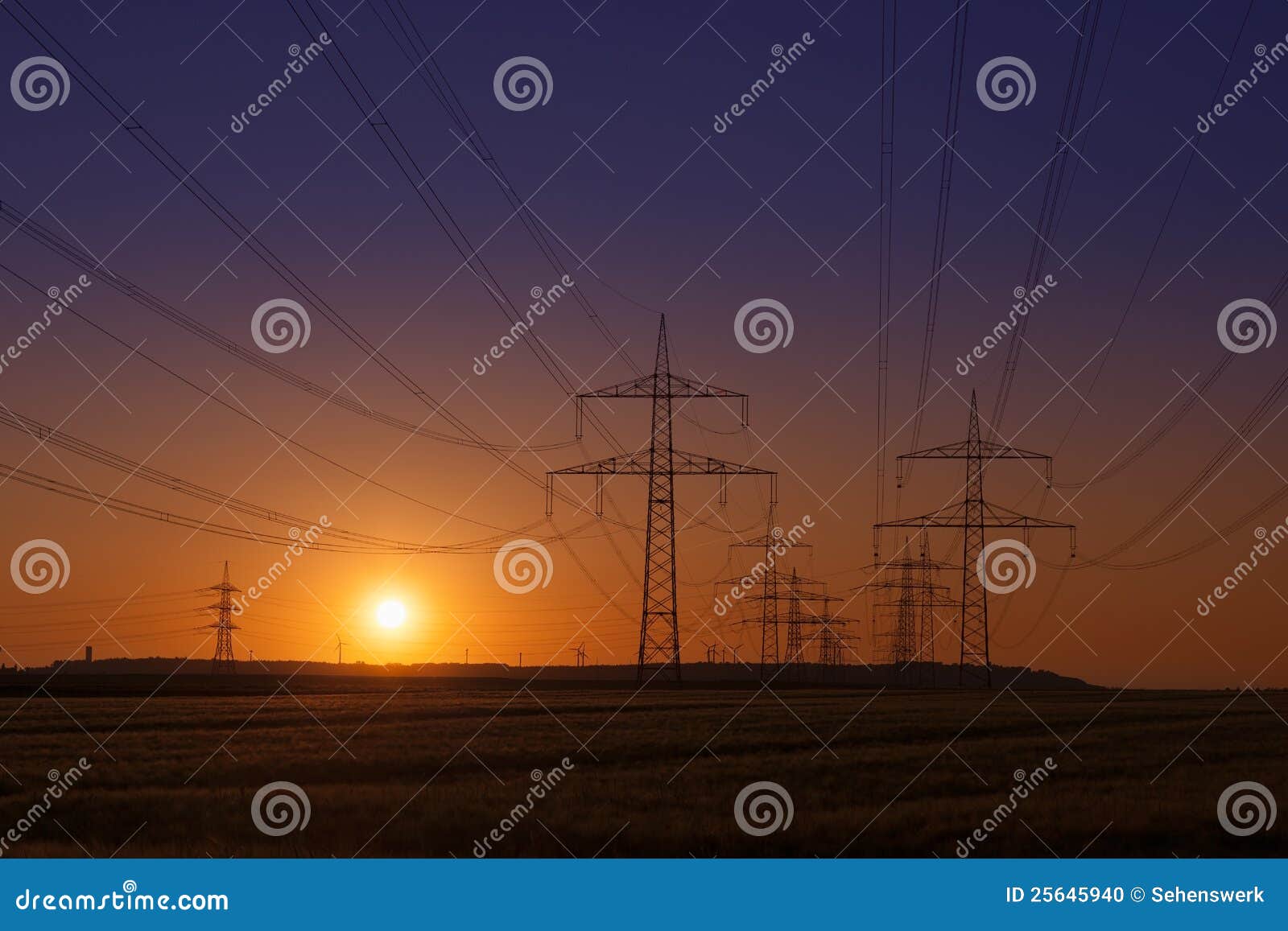 Power Towers at Sunset stock photo. Image of landscape - 25645940