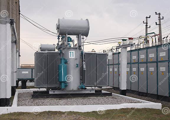 Power transformer stock photo. Image of steel, powerlines - 11878870