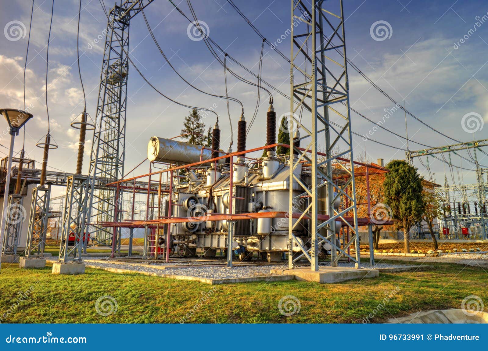 Power Transformer in High Voltage Switchyard Stock Image - Image of ...