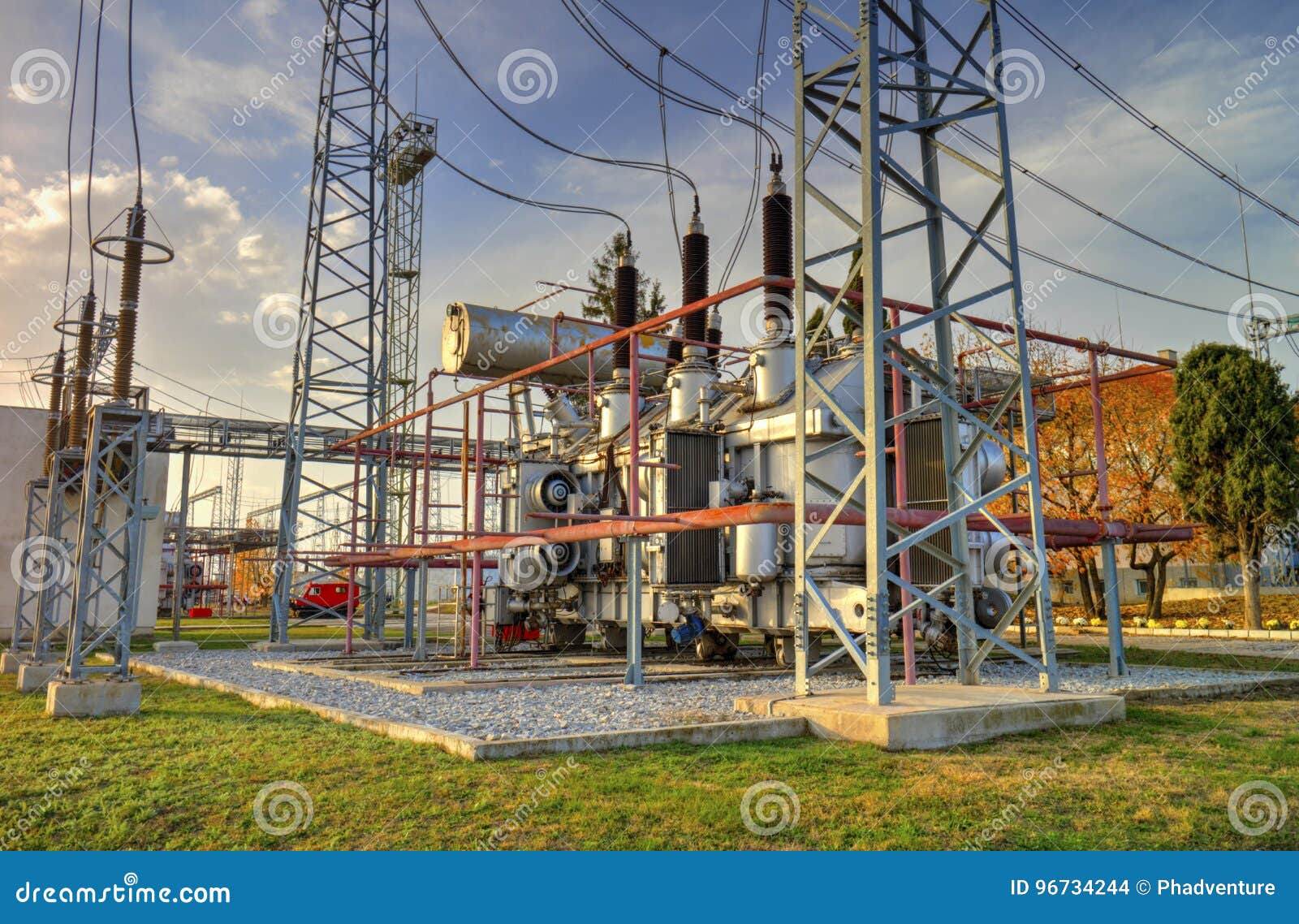 Power Transformer in High Voltage Switchyard Stock Photo - Image of ...