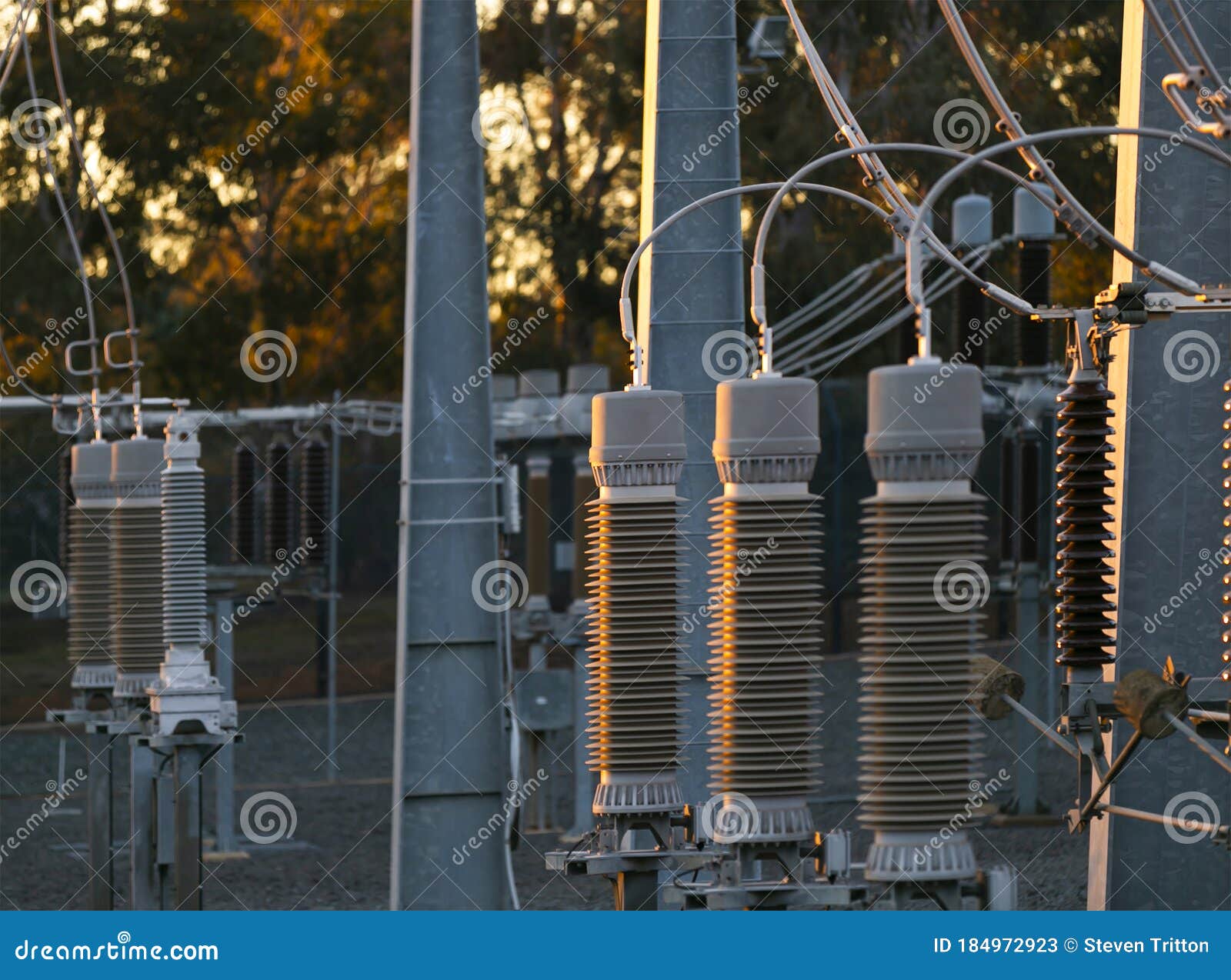 Power Transformers at a Distribution Substation Stock Image - Image of ...