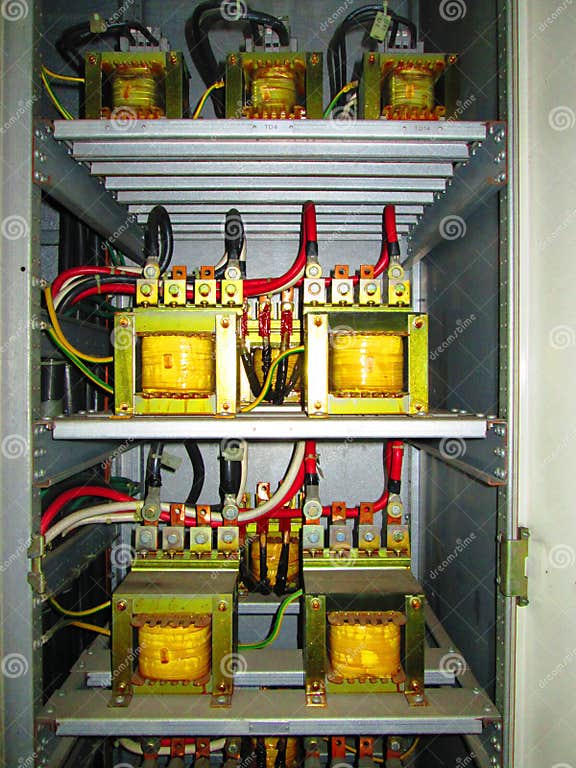 Power Transformers in Electrical Panel Stock Photo - Image of ...