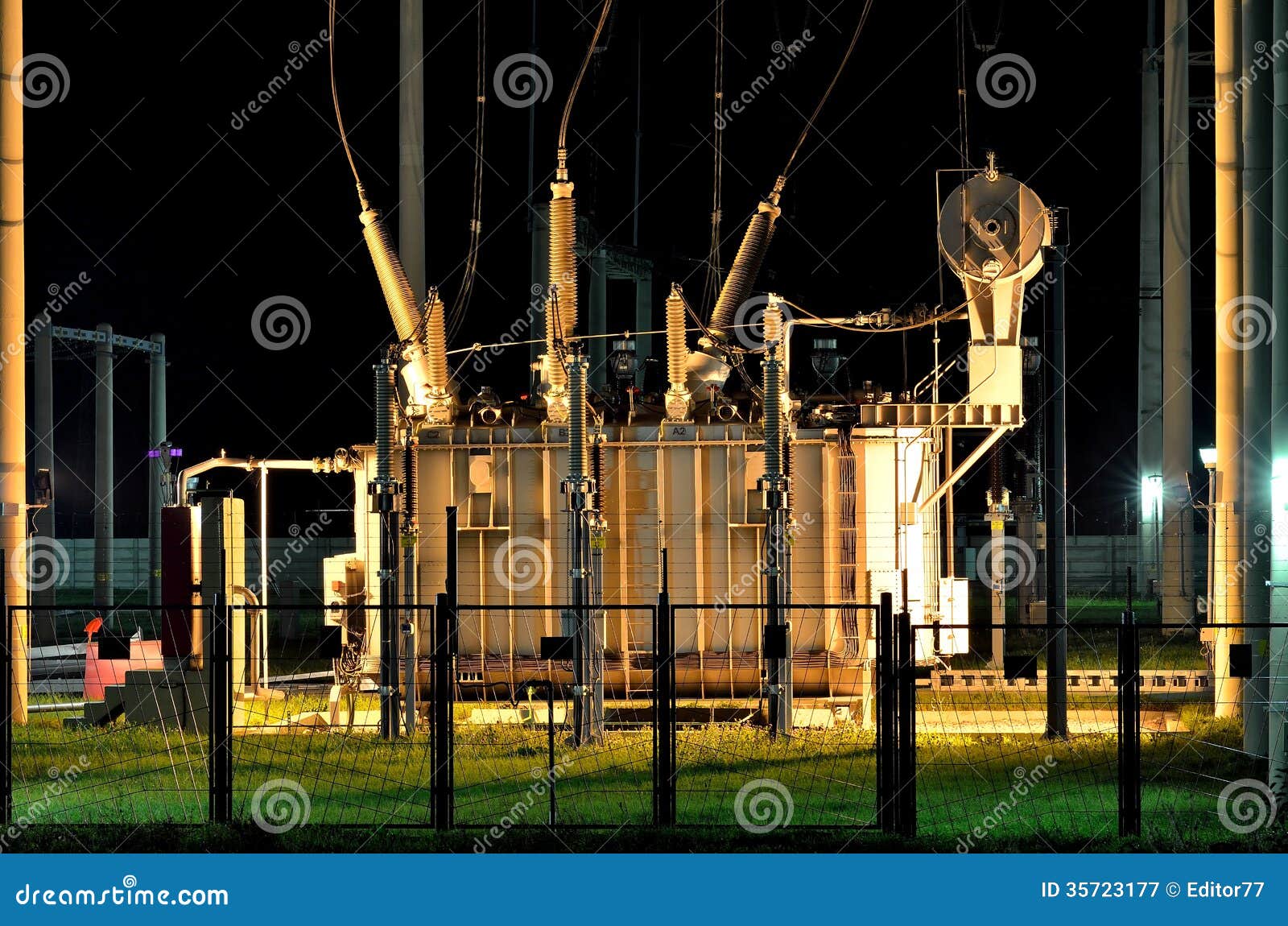 Transformers Inside High Voltage Substations.2021 Stock Photography ...