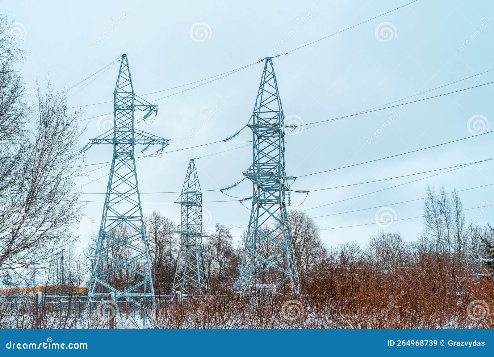 Power Transmission Infrastructure Stock Image - Image of steel, line ...