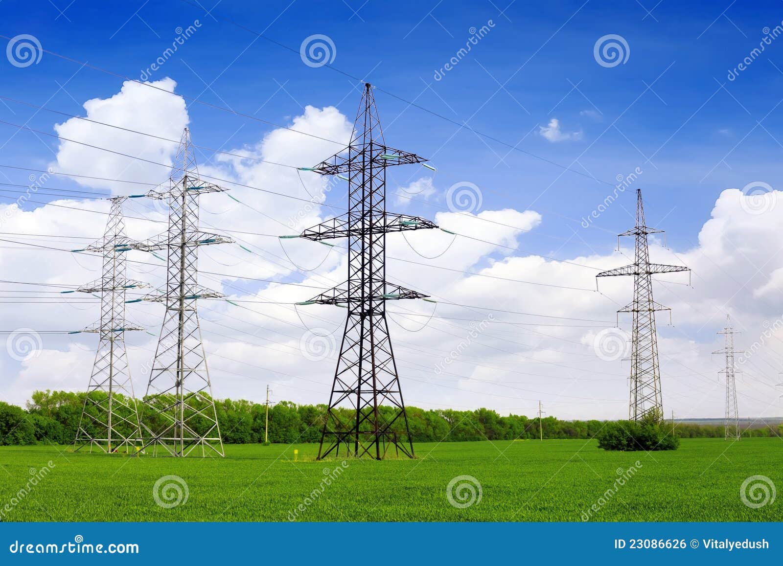 Power Transmission Line. stock photo. Image of insulation - 23086626