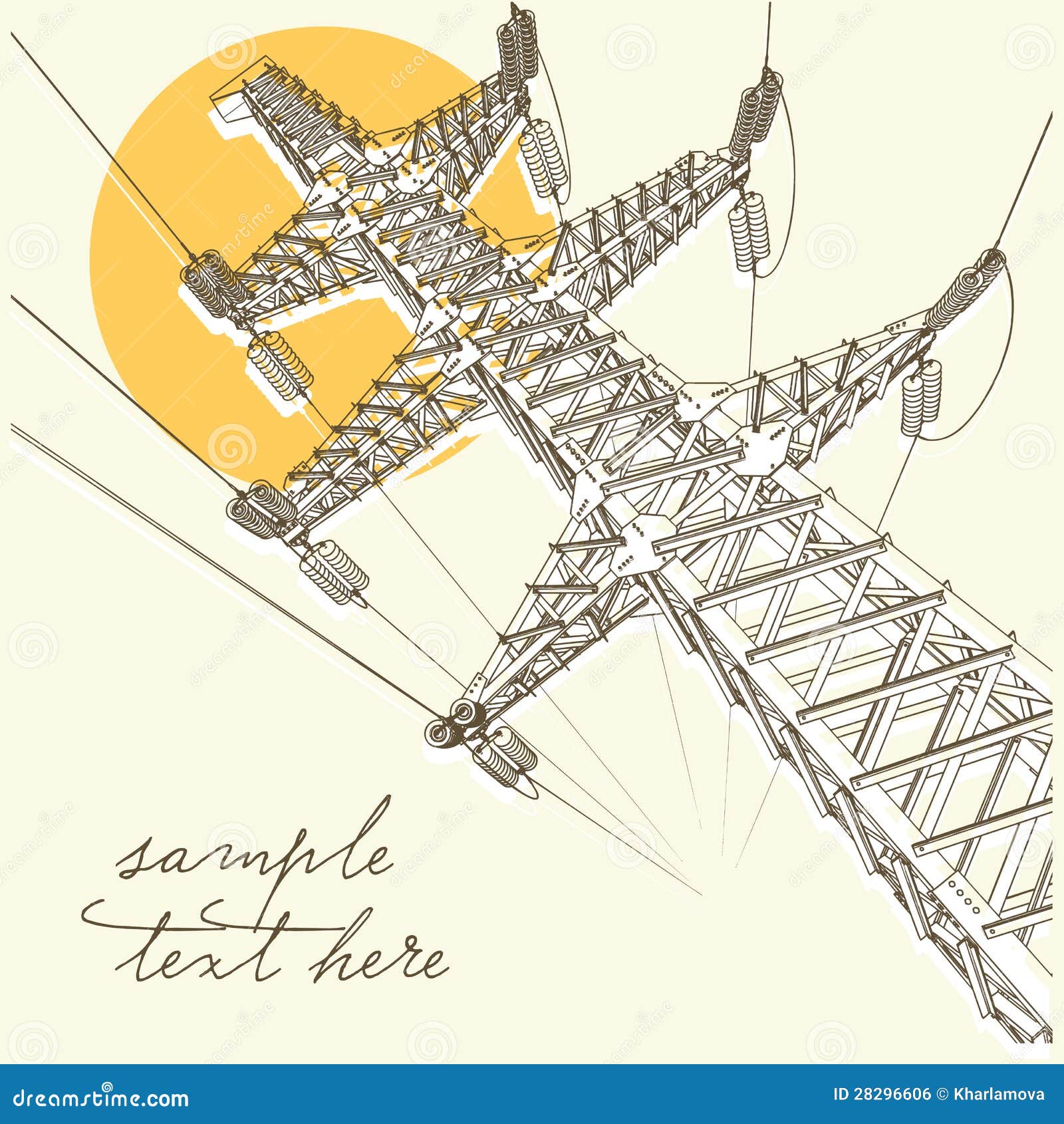 Power Transmission Line stock vector. Illustration of electric - 28296606