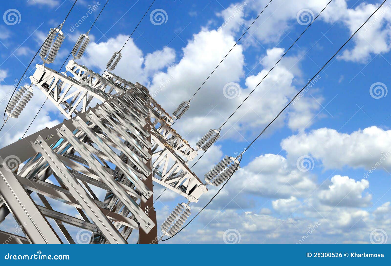 Power Transmission Line stock illustration. Illustration of frame ...