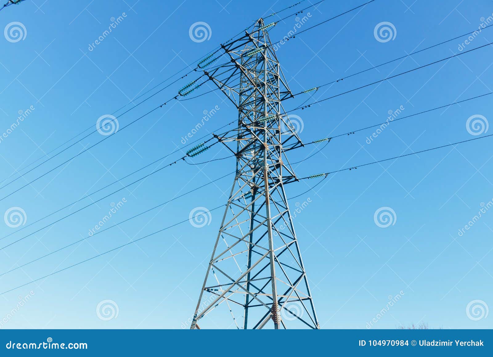 Power transmission line stock photo. Image of pole, metal - 104970984