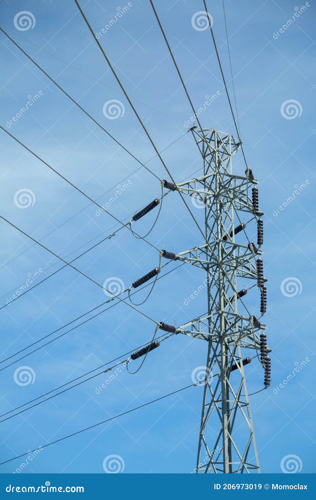 Power Transmission Line 150KV Tension Tower Stock Image - Image of ...