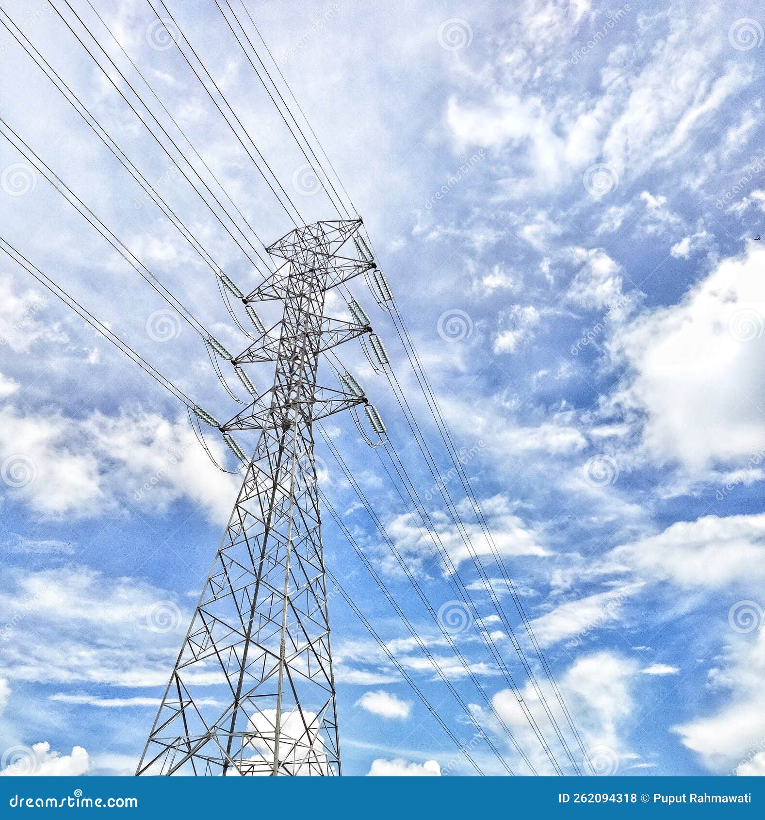 Power Transmission Line on a Sunny Day Stock Photo - Image of sunny ...