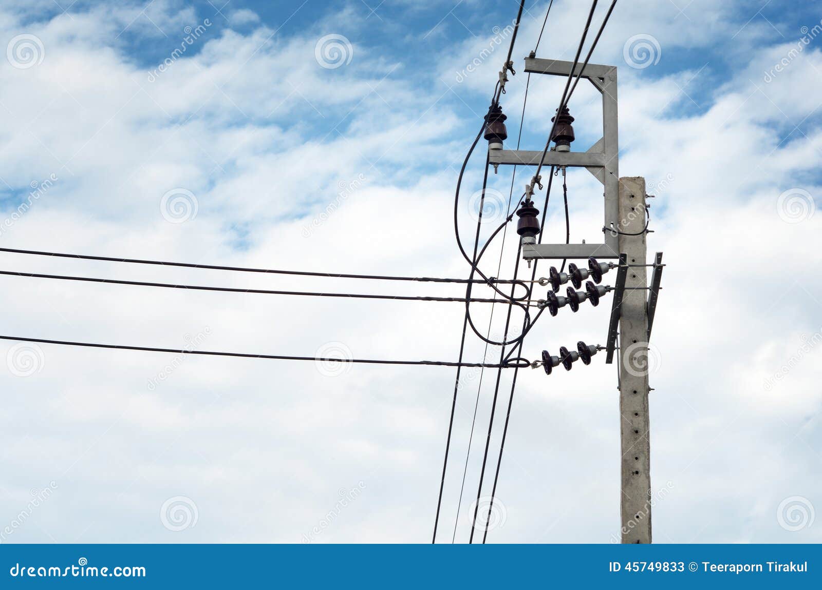 Power transmission lines stock image. Image of cable - 45749833
